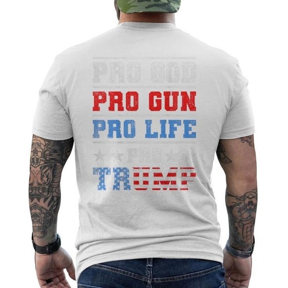 Gildan | Shirts | Pro God Pro Gun Pro Life Pro Trump On Back Unisex ...